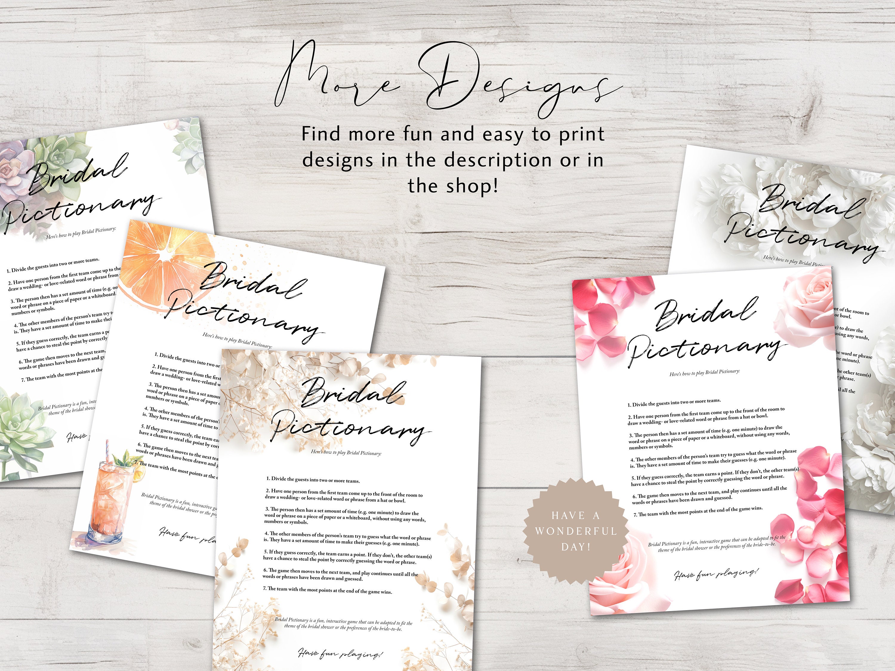 Printable Bridal Shower Games Bundle Succulents Modern Wedding Game ...