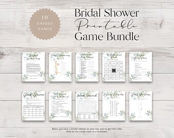 Printable Bridal Shower Games Bundle Succulents Modern Wedding Game ...