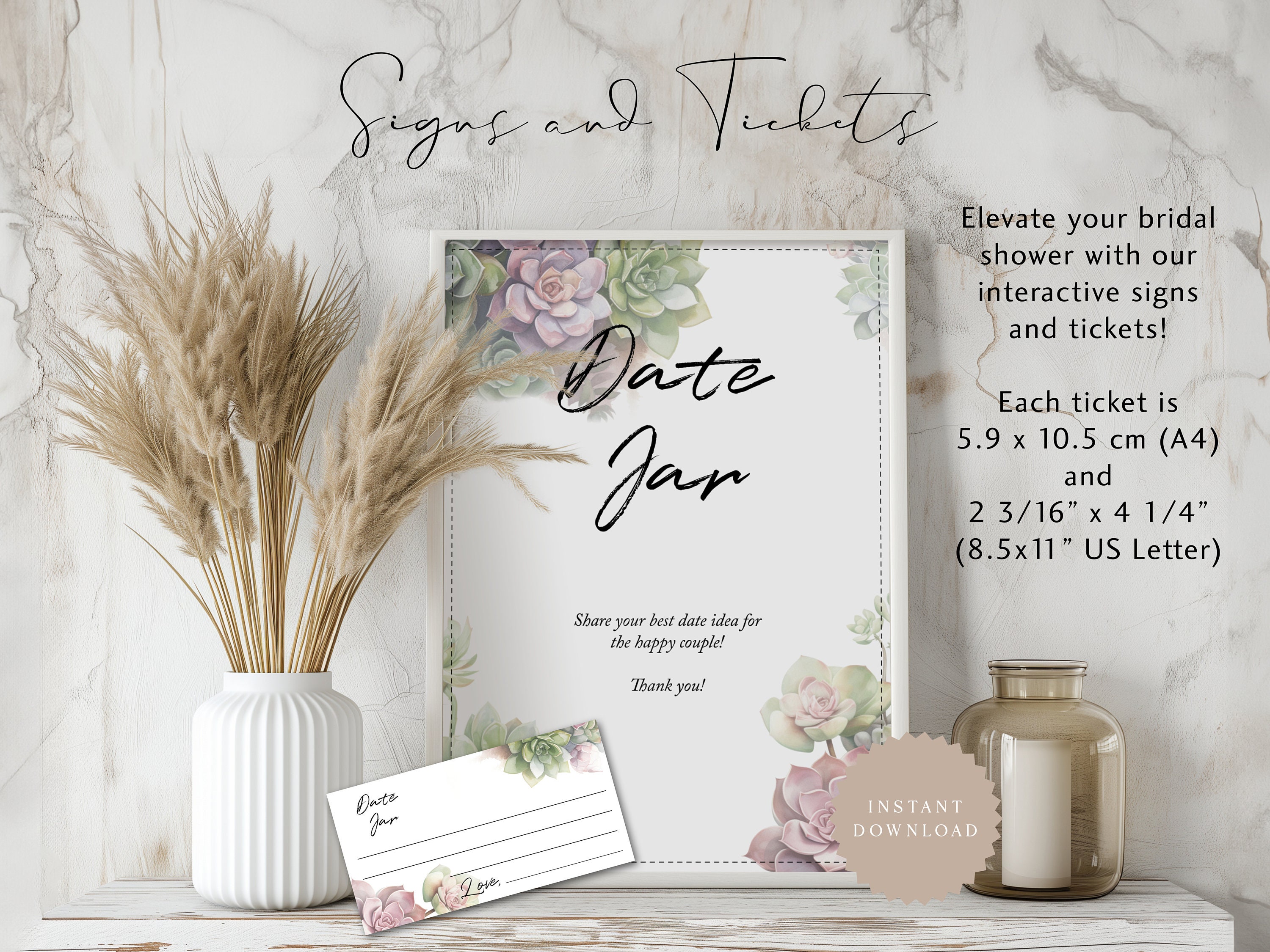 Printable Bridal Shower Games Bundle Succulents Modern Wedding Game ...