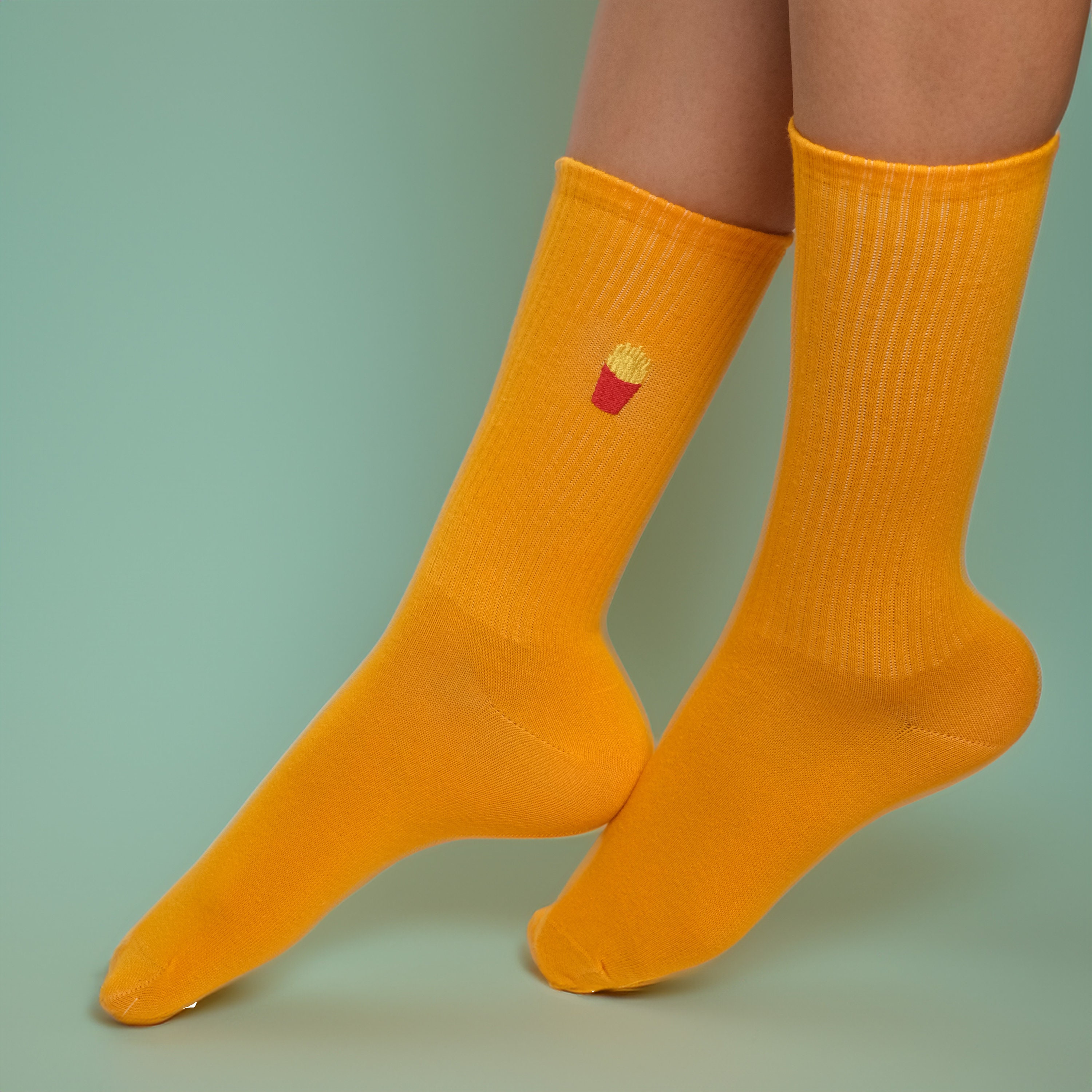 Cute Minimalist Colorful Socks Handmade Cotton Unisex Socks Junk Food Desing Socks Pizza