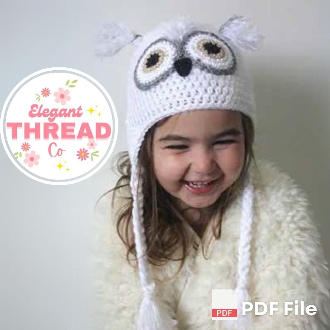 Crochet Snowy Owl Hat Pattern PDF – Baby to Adult Sizes – Winter Animal ...