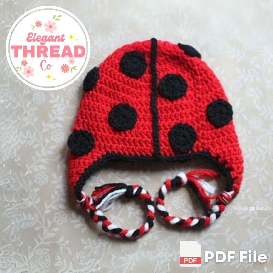 Crochet Ladybug Hat Pattern PDF – Baby & Toddler Bug Hat With Earflaps ...