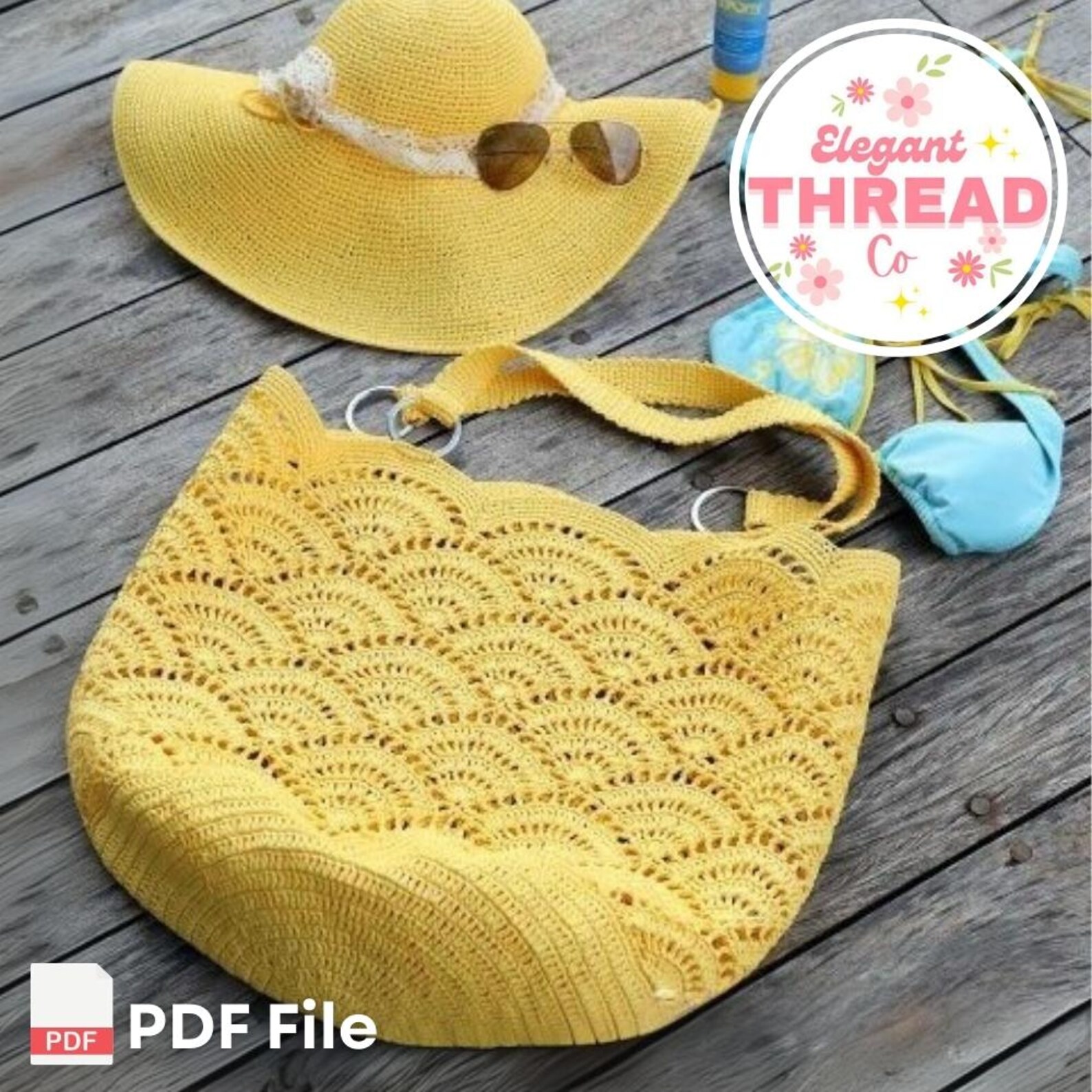 Crochet Beach Bag Pattern | Lacy Diamond Tote (PDF Pattern) - Etsy