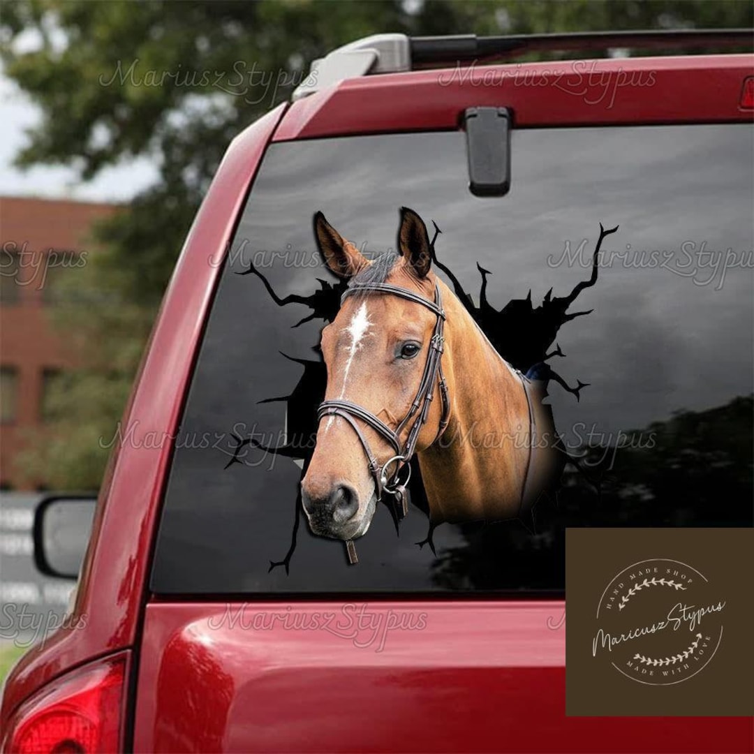 Horse Car Sticker, Horse Car Decal, Horse Funny Sticker, Horse Laptops ...