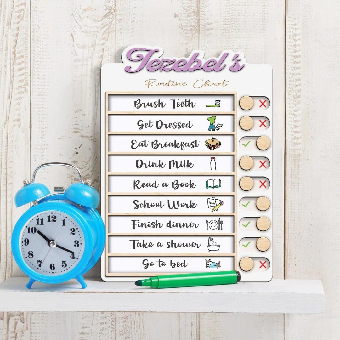 Personalized Daily Routine Chart With 150+ Stickers, Daily Checklist ...