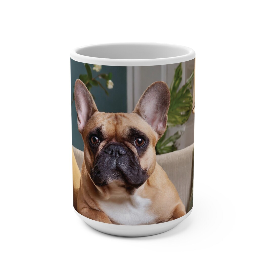 Adorable Frenchie French Bulldog Mug Serious on His Her Couch Sofa ...