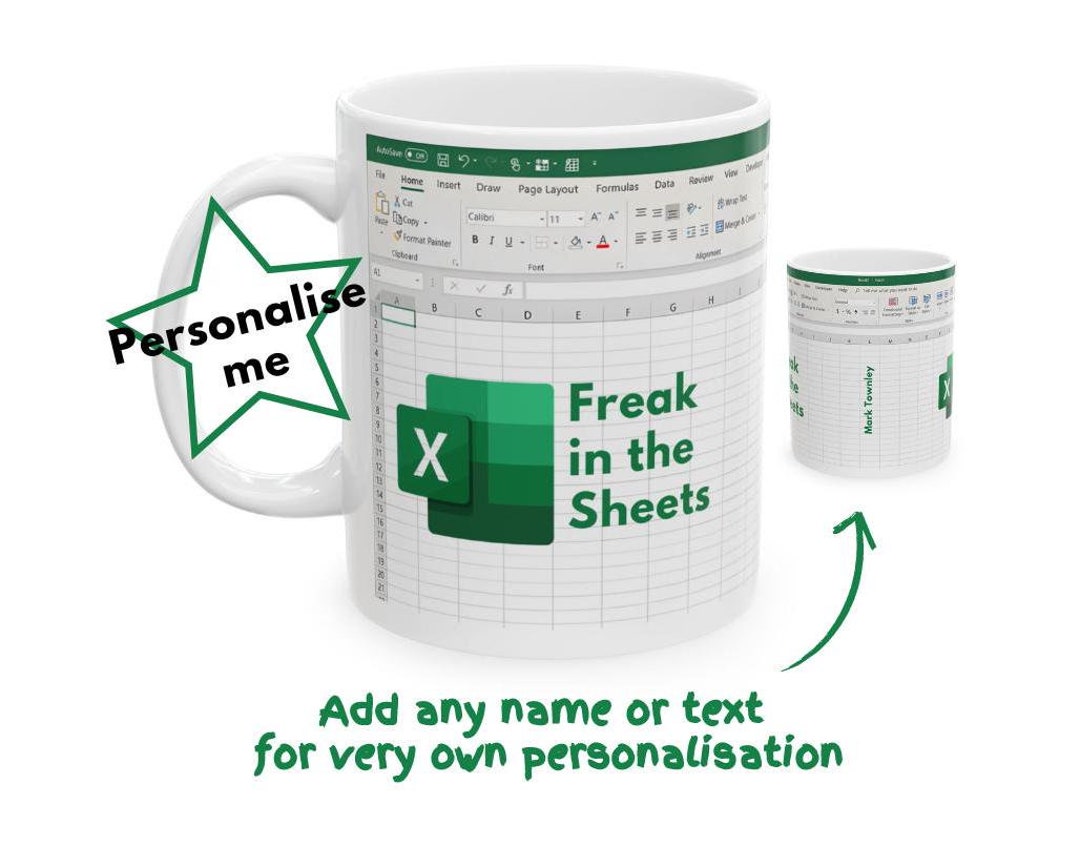 Freak in the Sheets Excel Spreadsheet Lover, Personalised Worker Gift ...