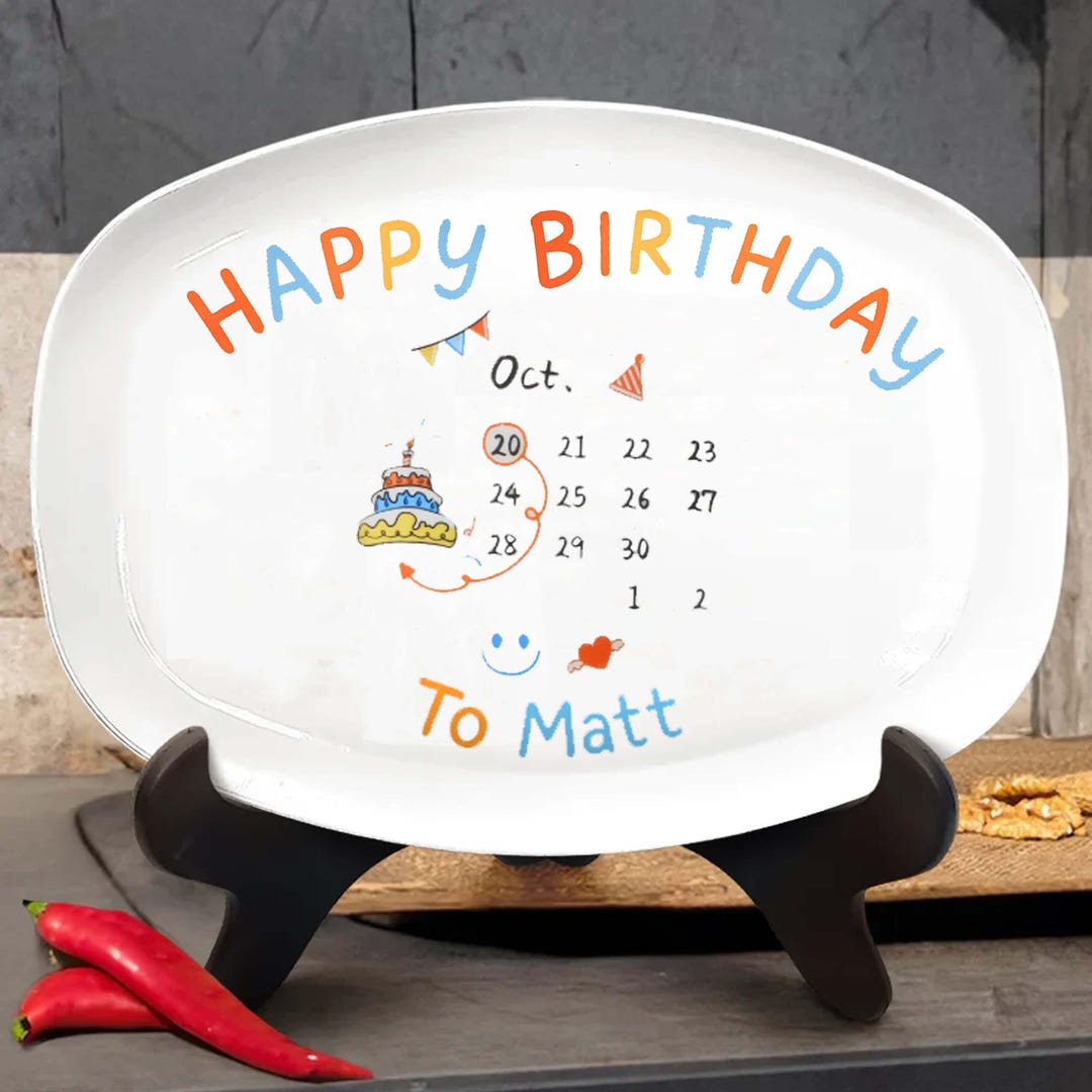 Custom Birthday Plate, Birthday Party Plate, Custom Name Painted ...