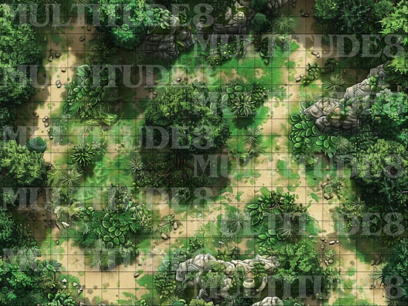 Forest Path, Battle Map, Dnd Battle Map, Dungeons and Dragons, Tabletop Simulator, Digital Map ...