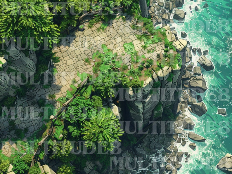 Cliff Day Map, Battle Map, Dnd Battle Map, Dungeons and Dragons ...