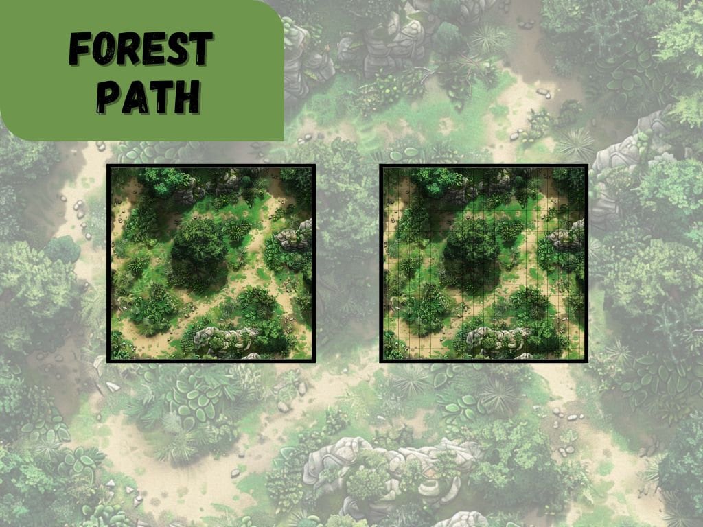 Forest Path, Battle Map, Dnd Battle Map, Dungeons and Dragons, Tabletop ...