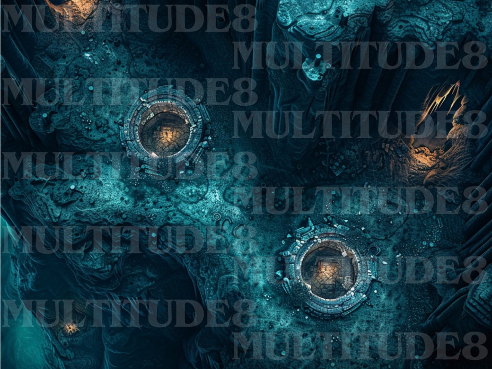 Blue Cave Map, Battle Map, Dnd Battle Map, Dungeons and Dragons ...