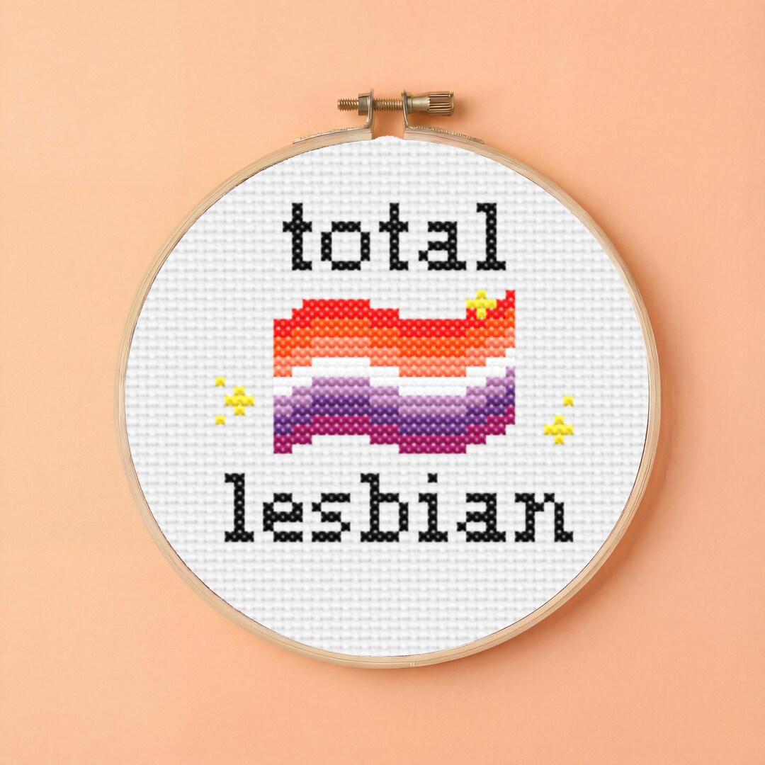 Simple Cross Stitch Pattern - TOTAL LESBIAN - Gay Crafts - LGBTQ ...