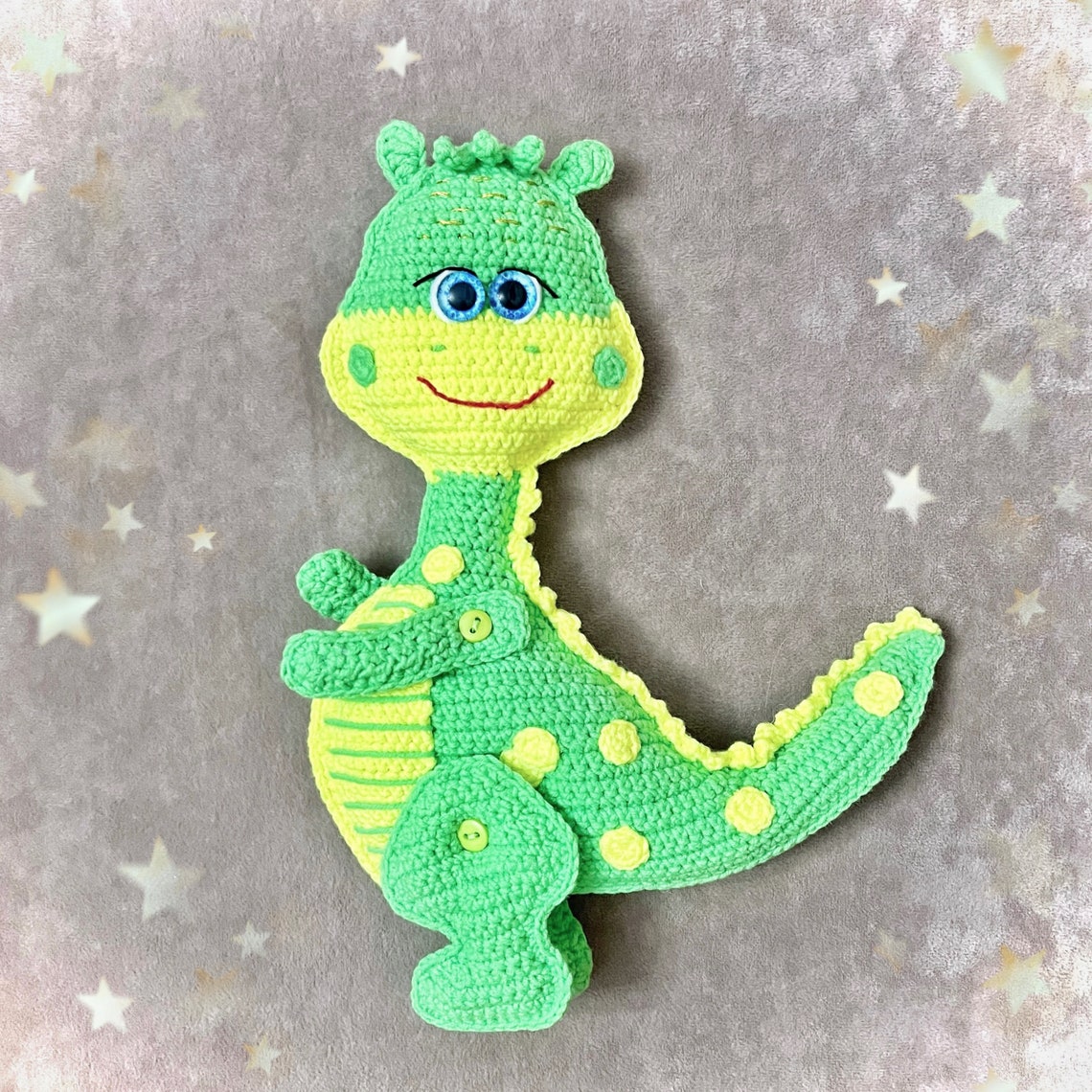 Crochet Snuggler Dinosaur Pattern Amigurumi Dinosaur Toy Crochet Rag ...