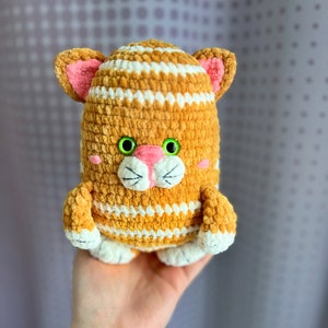 Crochet Squishy Cat Pattern, Amigurumi Snuggler Cat Pattern, Cat ...