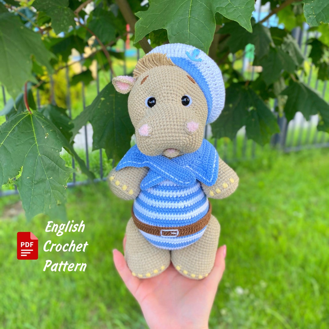 Crochet Hippo Pattern - Amigurumi Hippo Pattern - Crocheted Lovely ...