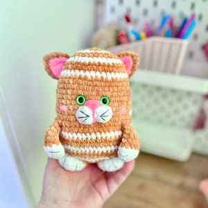 Crochet Squishy Cat Pattern, Amigurumi Snuggler Cat Pattern, Cat ...