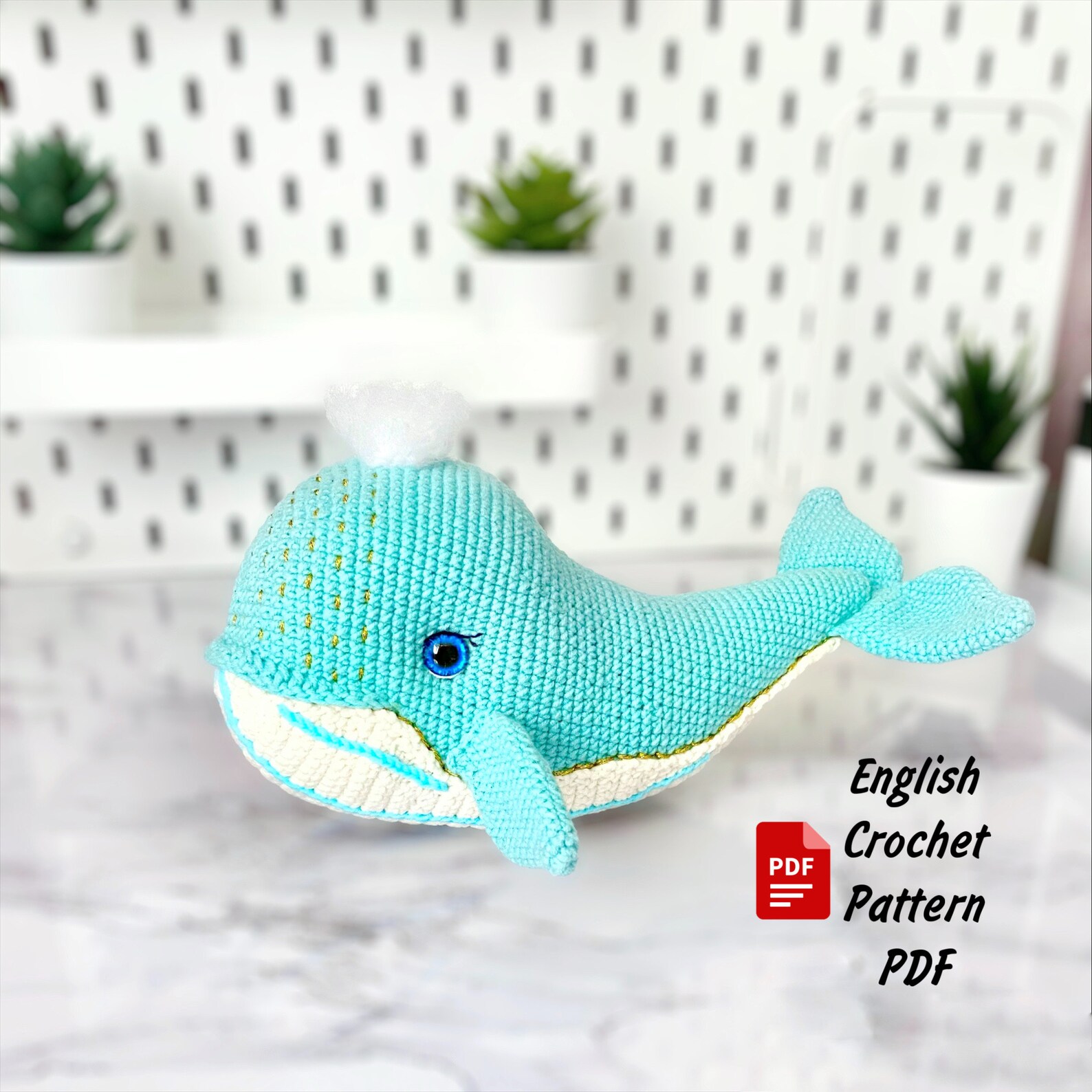 Crochet Pattern Whale, Amigurumi Whale Toy, Sea Animals Crochet Pattern ...