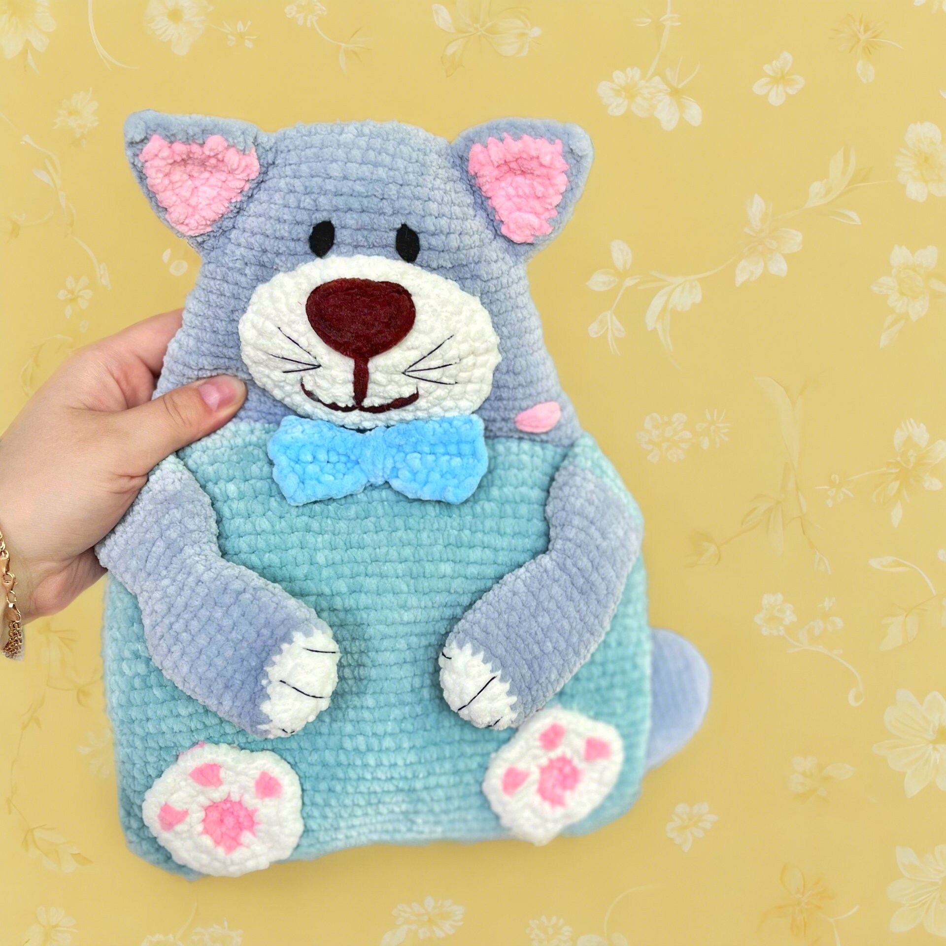 Crochet Snuggler Cat Pattern, Amigurumi Cat Pillow Pattern, Cat Pattern ...