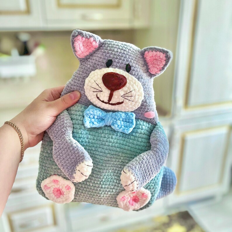 Crochet Snuggler Cat Pattern, Amigurumi Cat Pillow Pattern, Cat Pattern ...