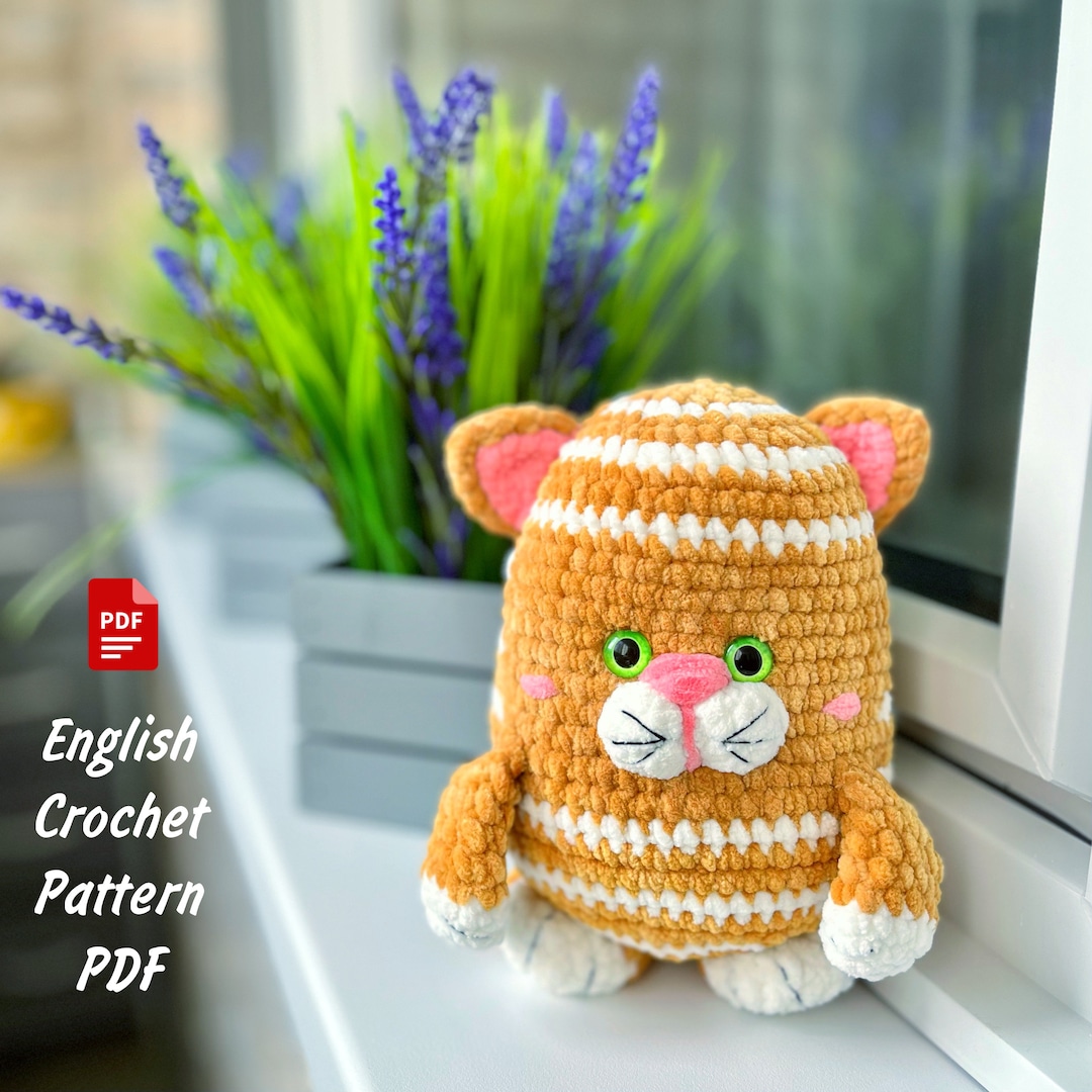 Crochet Squishy Cat Pattern, Amigurumi Snuggler Cat Pattern, Cat ...
