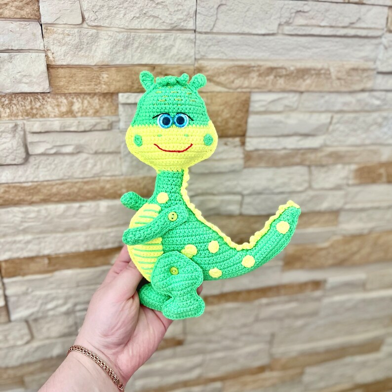 Crochet Snuggler Dinosaur Pattern Amigurumi Dinosaur Toy Crochet Rag ...