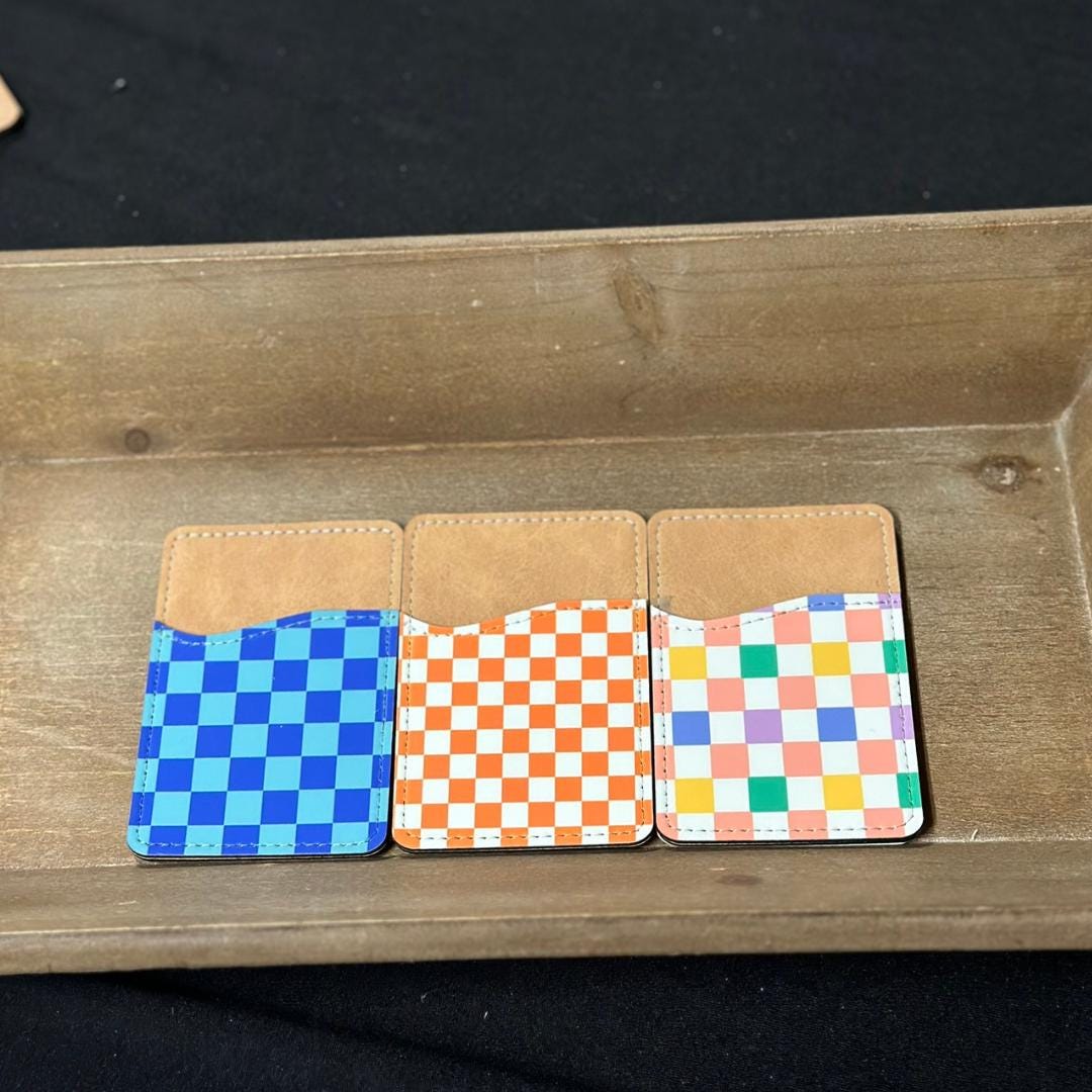 Phone Wallet Card Holder Retro Print Wallet Checker Print Gameday Phone ...