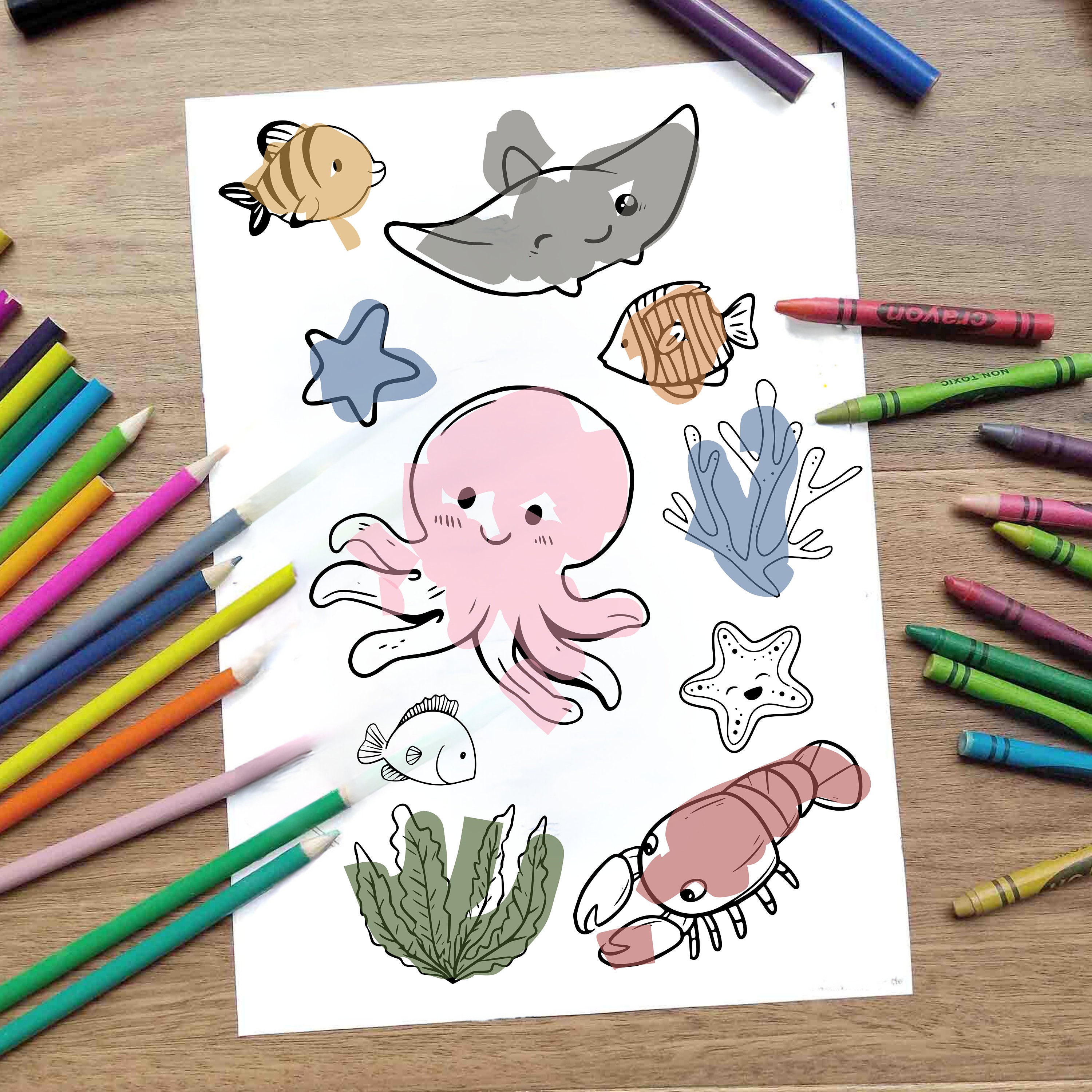 Sea Animals Bundle Svg, Ocean Bundle Svg, Ocean Life Svg, Ocean Animals ...