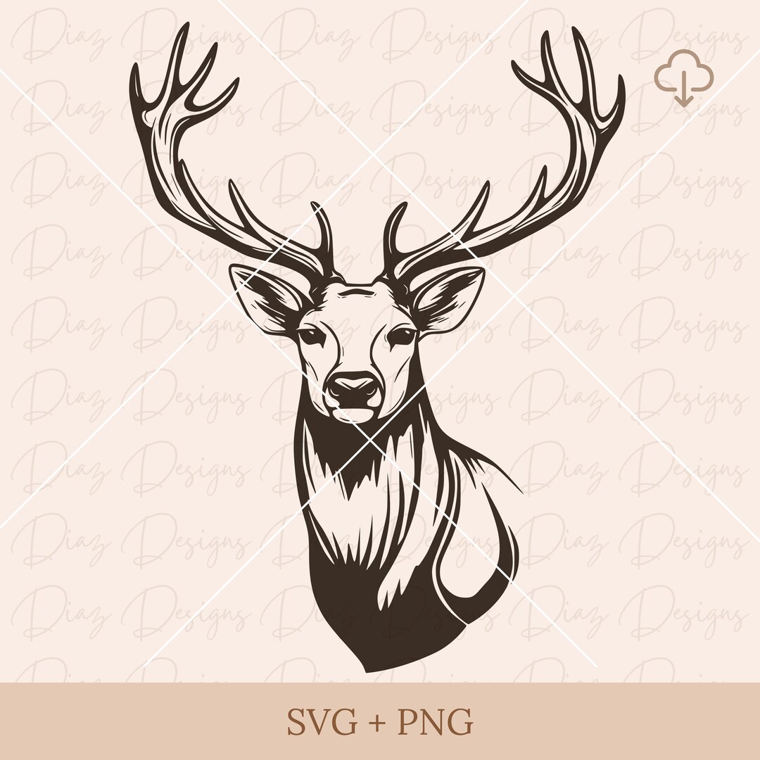 Deer Head Svg, Buck Deer Svg, Deer Head Vector, Deer Head Cricut, Buck ...