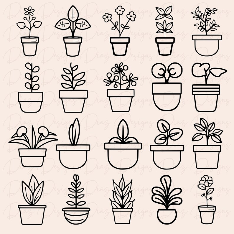 House Plants Svg, Potted Plant Svg, Garden Svg, Gardening Svg, Floral ...