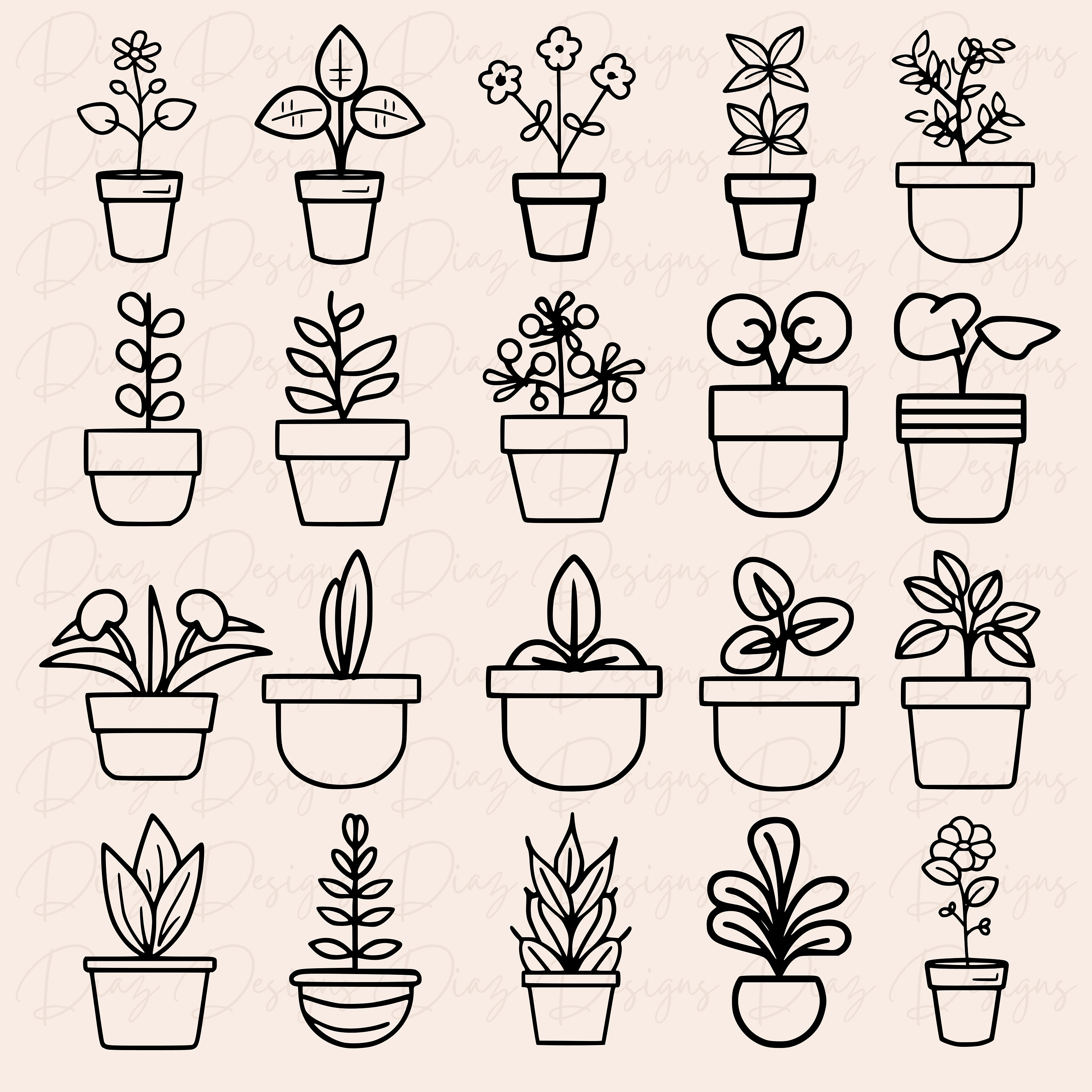 House Plants Svg, Potted Plant Svg, Garden Svg, Gardening Svg, Floral ...