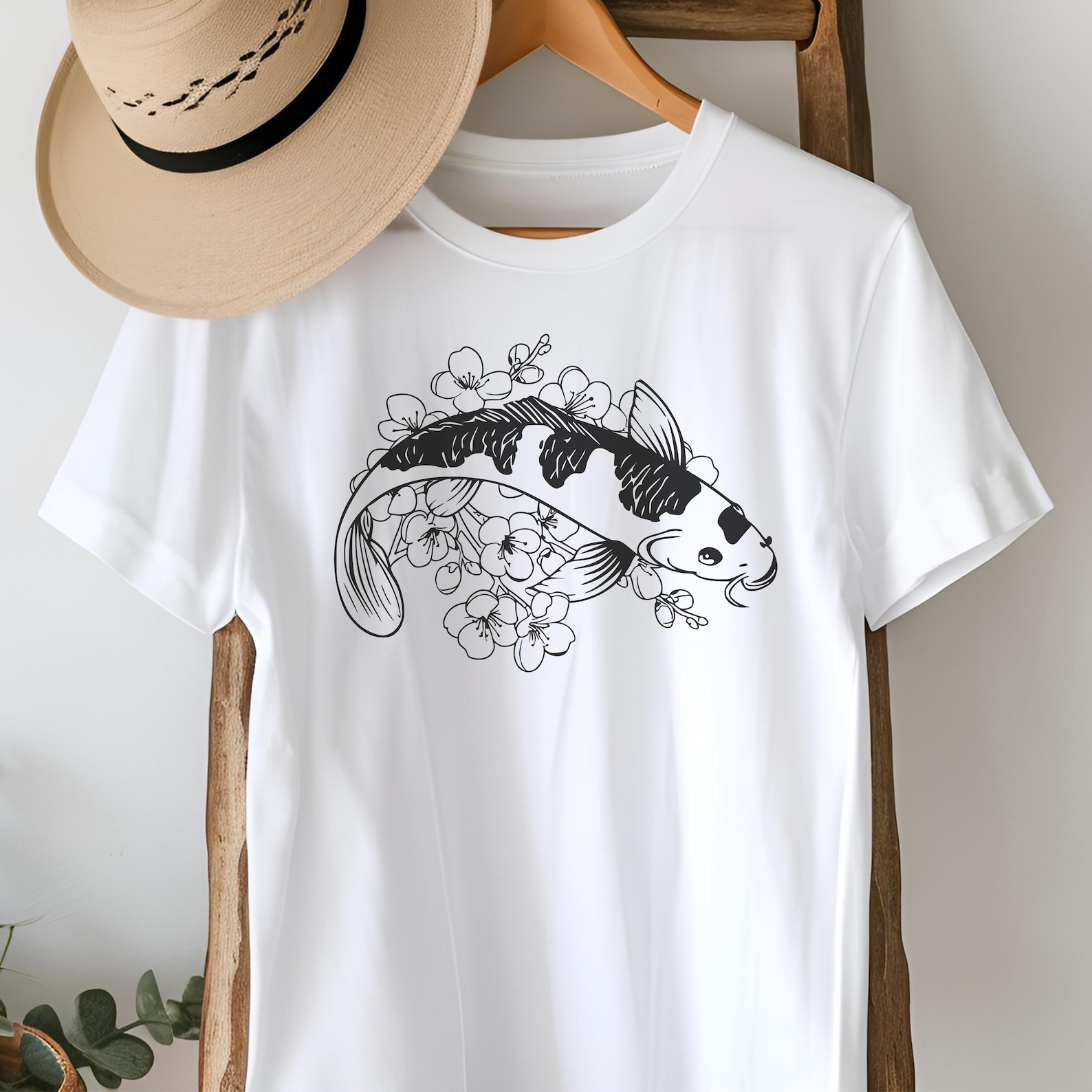 Japanese Koi Fish Svg, Floral Koi Fish Clipart, Koi Carps Svg Cut File ...