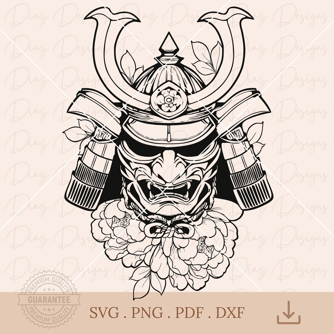 Japanese Samurai Mask Svg, Samurai Oni Mask Svg, Demon Mask Svg ...