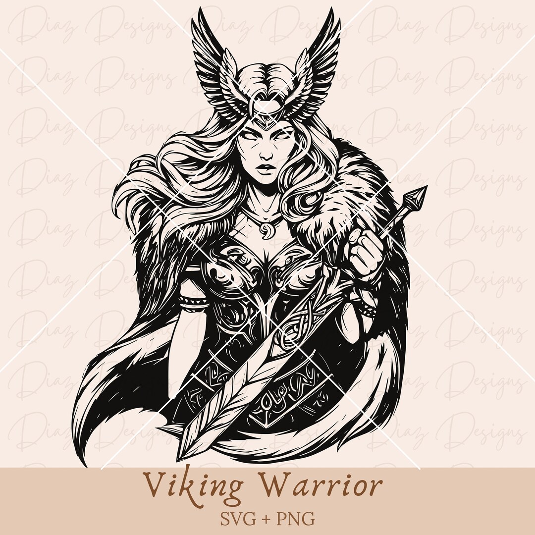 Viking Woman Warrior Svg, Valkyrie Svg, Valkyrie Png, Freya Design ...