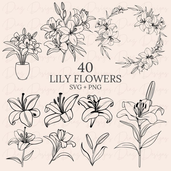 Lily Svg - Etsy