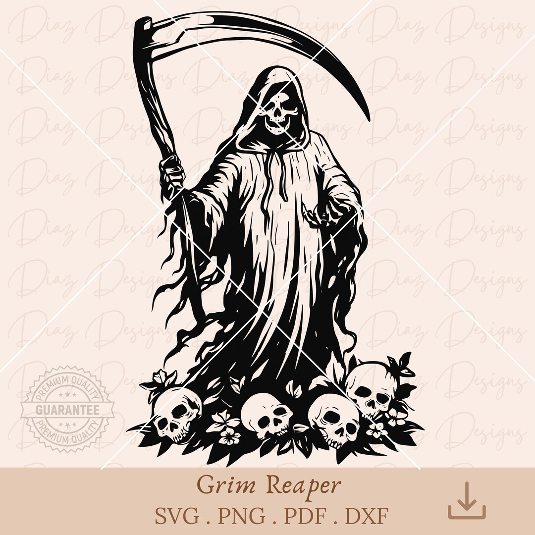 Grim Reaper Svg, Reaper Skeleton Svg, Reaper Death Svg, Reaper Skull ...