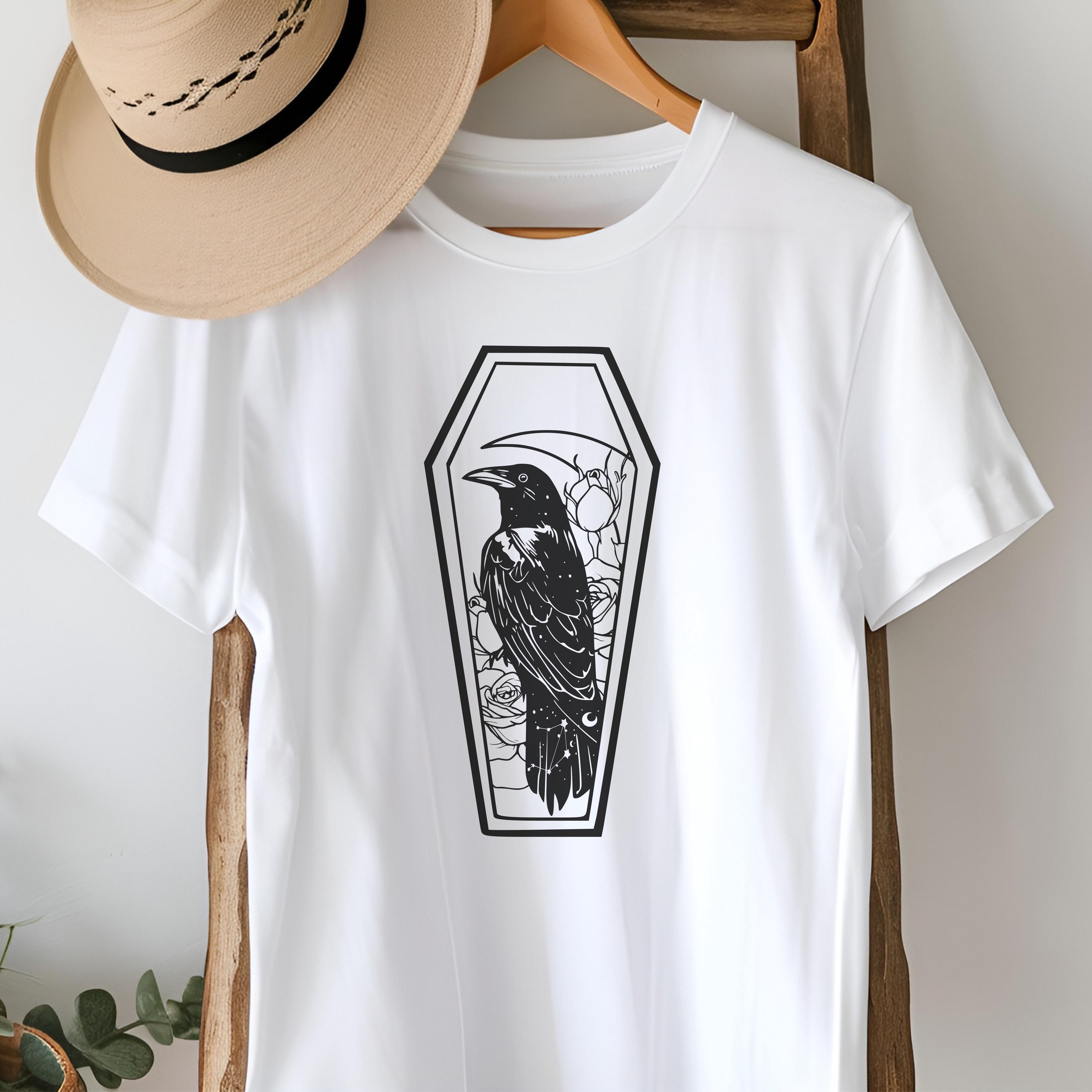 Halloween Coffin Raven Svg, Crow Svg, Spooky Coffin Clipart, Halloween Cricut, Halloween Scene ...