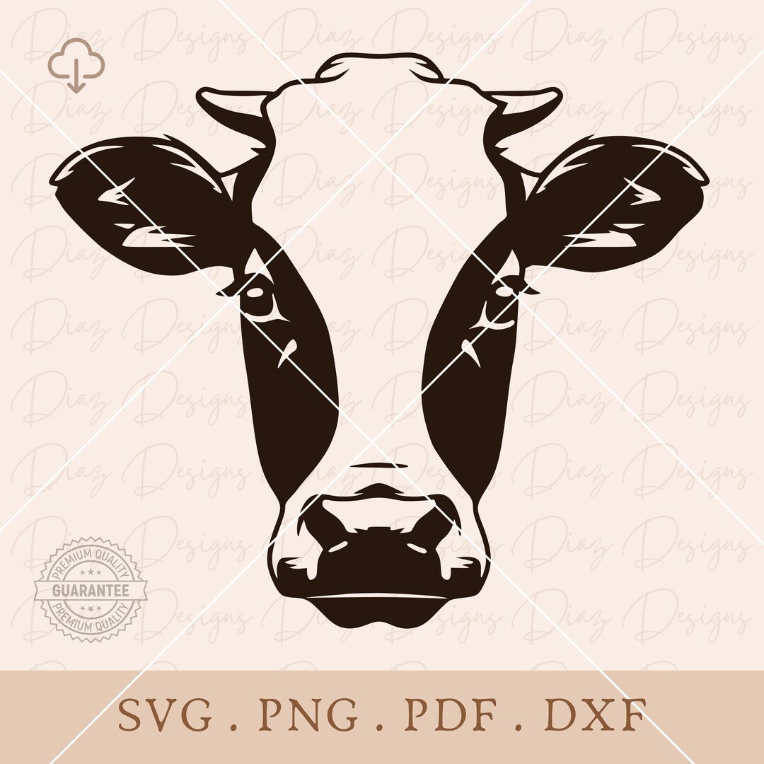 Cow Face Svg, Cow Head Clipart, Cute Cow Cricut, Cow Heifer Png, Farm ...