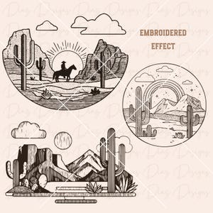 Desert Landscape Svg, Desert Scene Vector, Cactus Clipart, Western ...