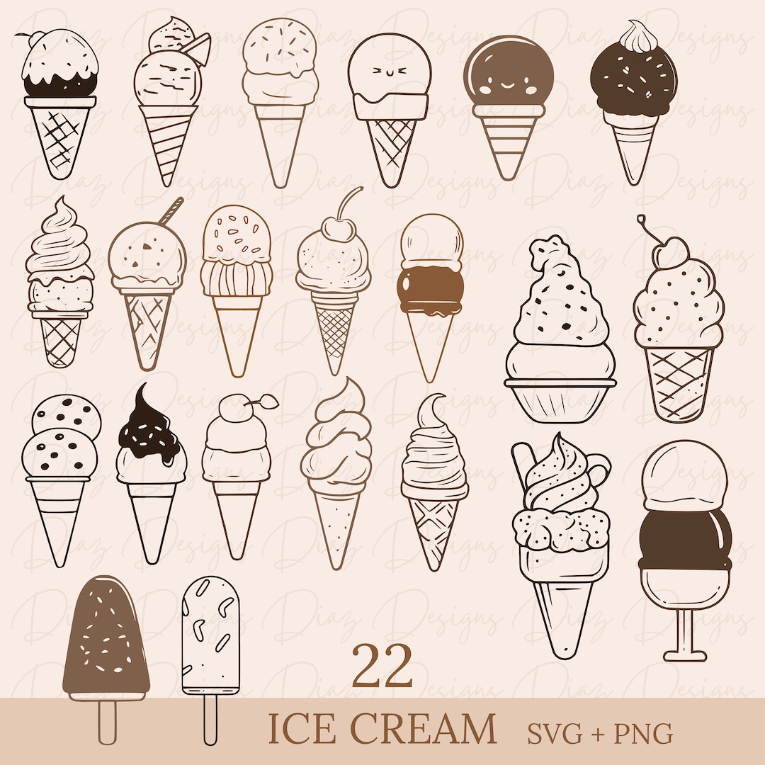 Ice Cream Svg Bundle, Ice Cream Png, Ice Cream Clipart, Ice Cream Cut ...