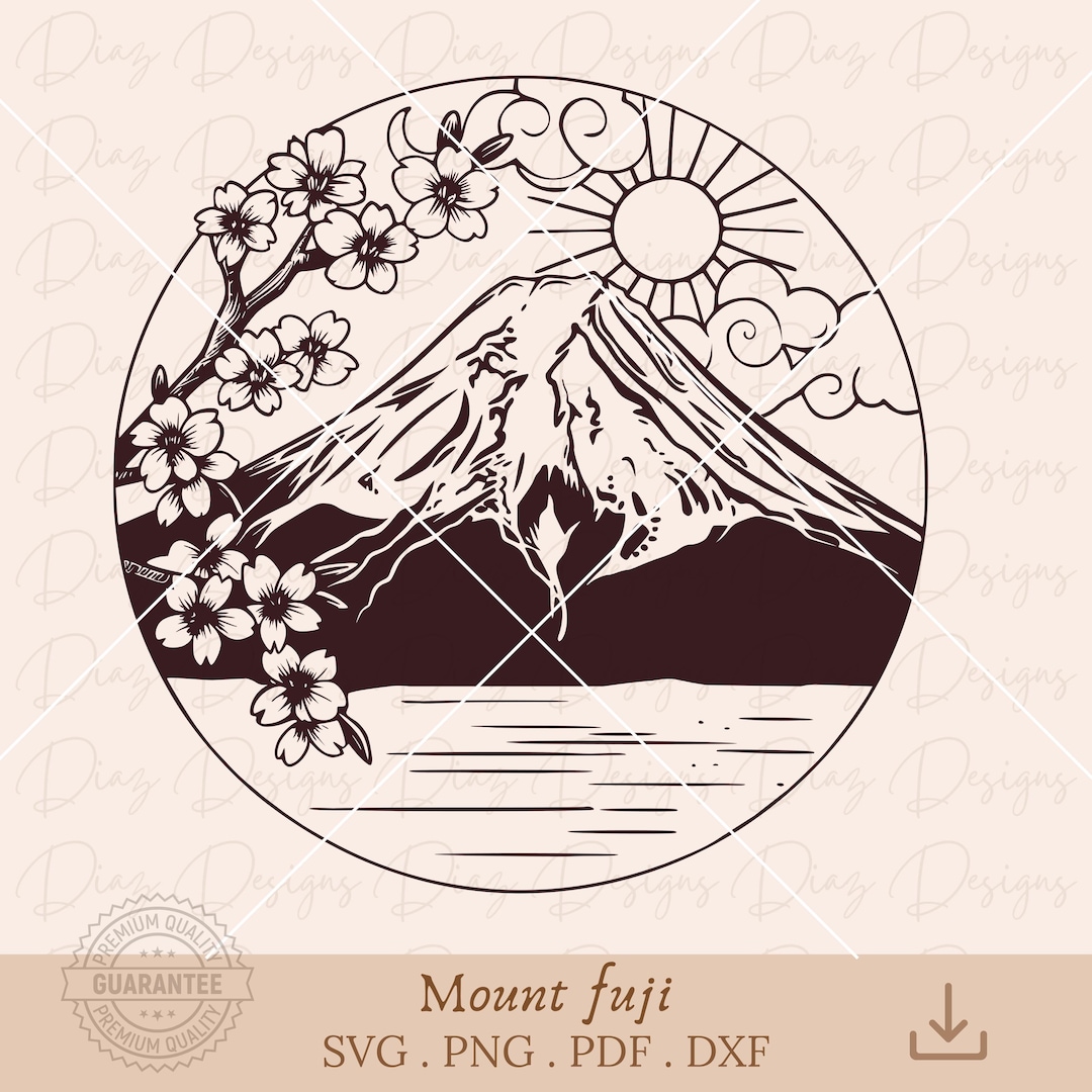 Mount Fuji Japan Svg, Mount Fuji Clipart, Mount Fuji Vector, Japanese ...