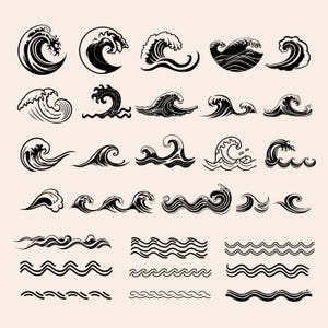 Wave Svg Bundle, Ocean Wave Svg, Wave Cut File, Ocean Wave Clipart ...