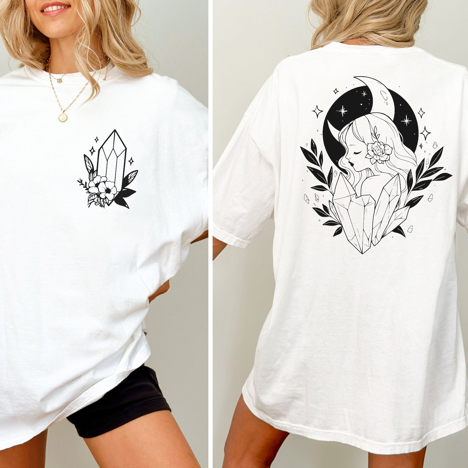 Crystal Svg Bundle, Magic Crystals Svg, Crystal Moon Svg, Floral ...