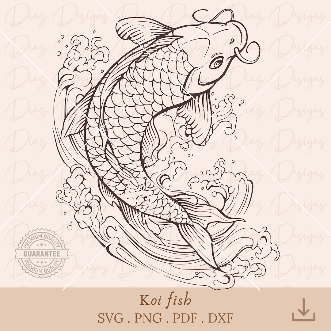 Japanese Koi Fish Svg, Koi Fish Clipart, Koi Carps Svg, Koi Fish Tattoo ...