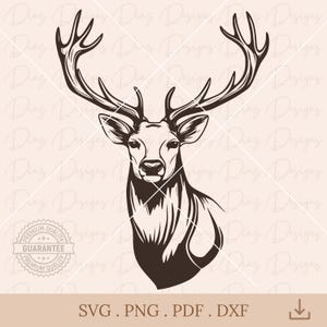 Deer Head Svg, Buck Deer Svg, Deer Head Vector, Deer Head Cricut, Buck ...