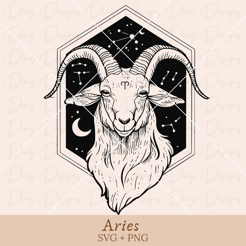 Aries Zodiac Sign Svg, Aries Cut File, Aries Horoscope Png, Aries ...