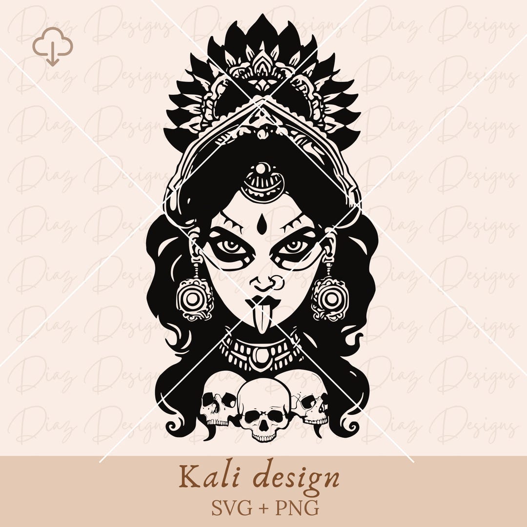 Hindu Goddess Kali Svg, Kalii Tattoo Svg, Hindu Clipart, Kali Cricut ...