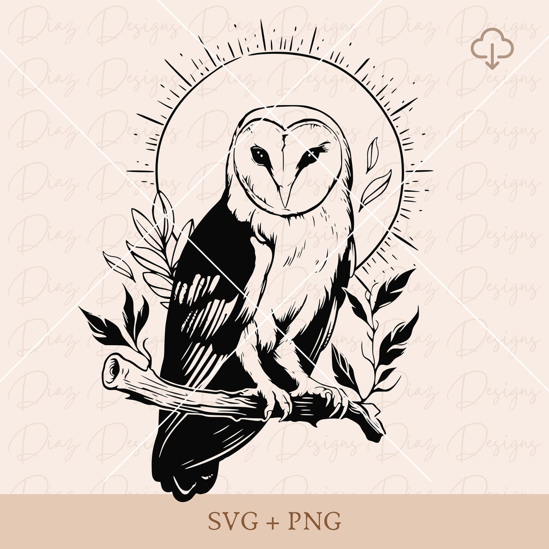 Owl Svg Cut File, Barn Owl Clipart, Owl Bird Vector, Owl Cricut, Owl ...