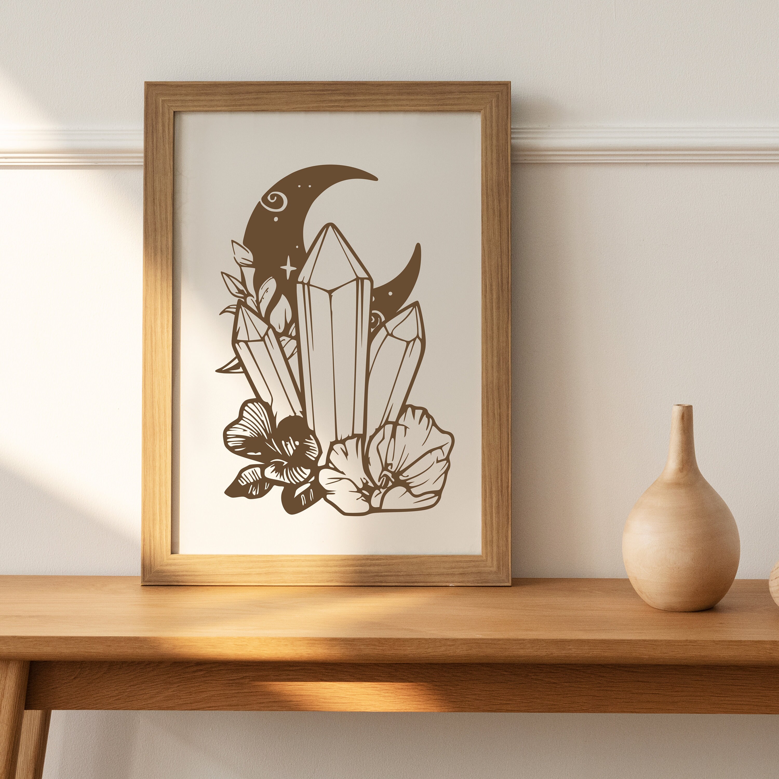 Crystal Svg Bundle, Magic Crystals Svg, Crystal Moon Svg, Floral ...