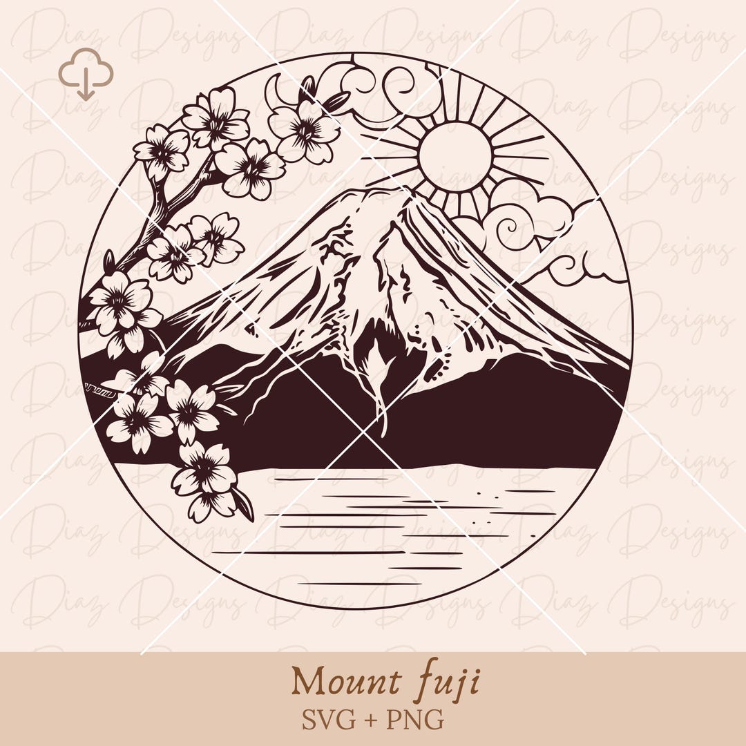 Mount Fuji Japan Svg, Mount Fuji Clipart, Mount Fuji Vector, Japanese ...